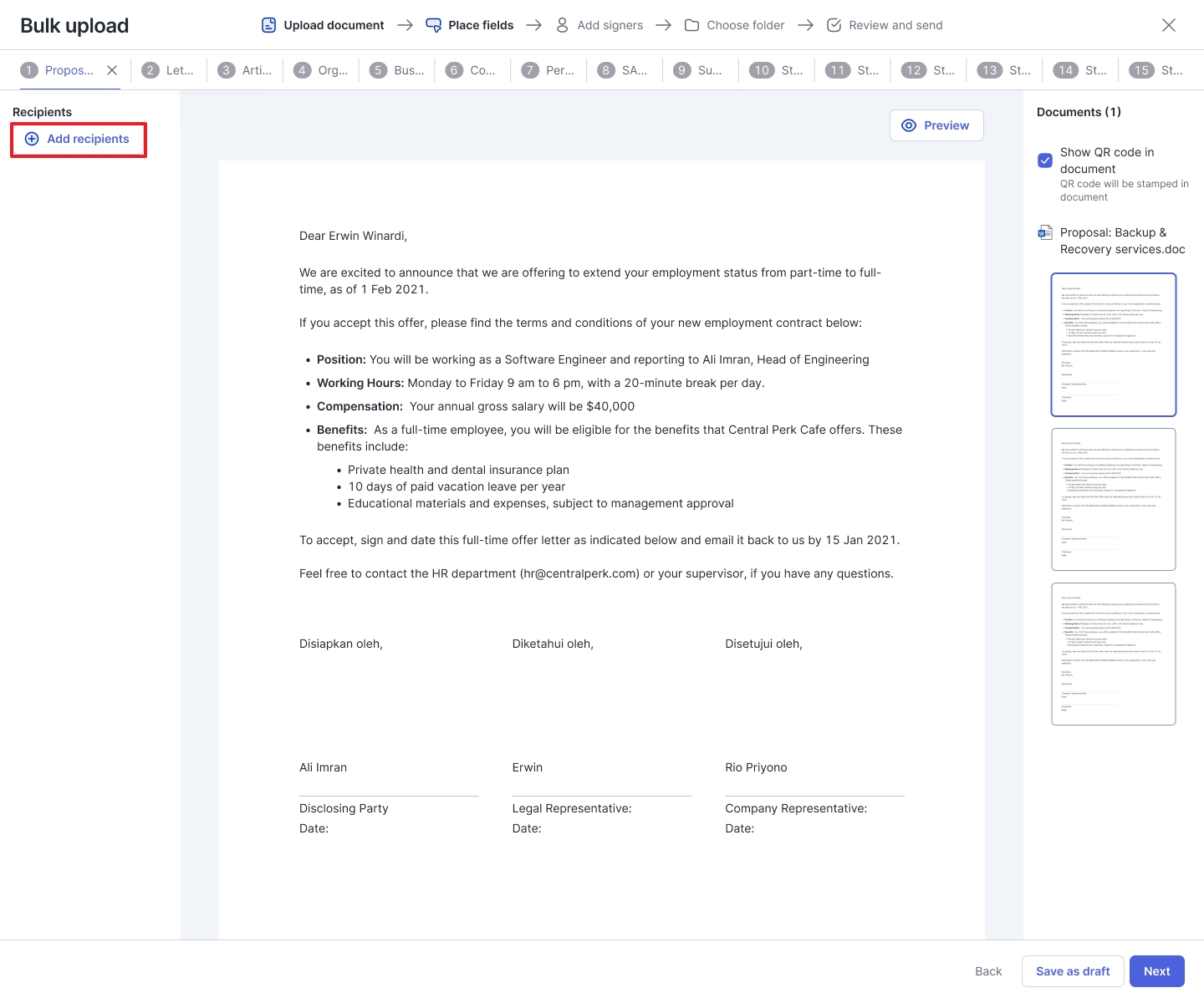 How to Use the Bulk Upload Feature on Mekari Sign – Mekari Help Center